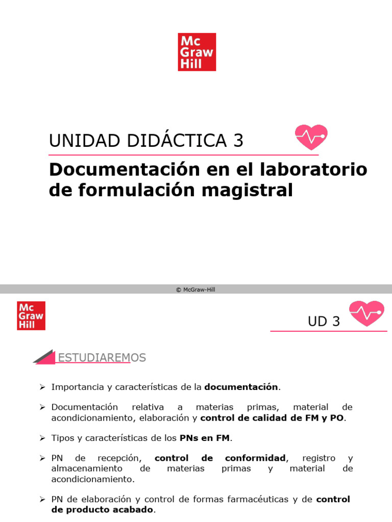 Presentación UD3 Documentación FM | PDF | Farmacia | Farmacéutico