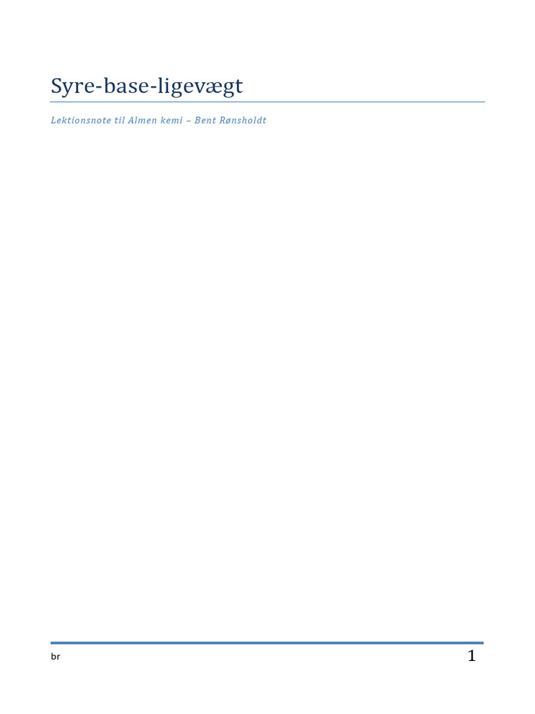 3lektionsnote Syre Base Ligevaegt | PDF