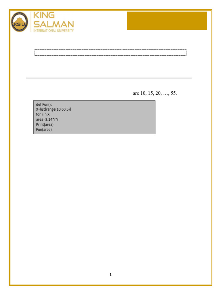 Circle Area Calculation Assignment | PDF | Teaching Methods & Materials