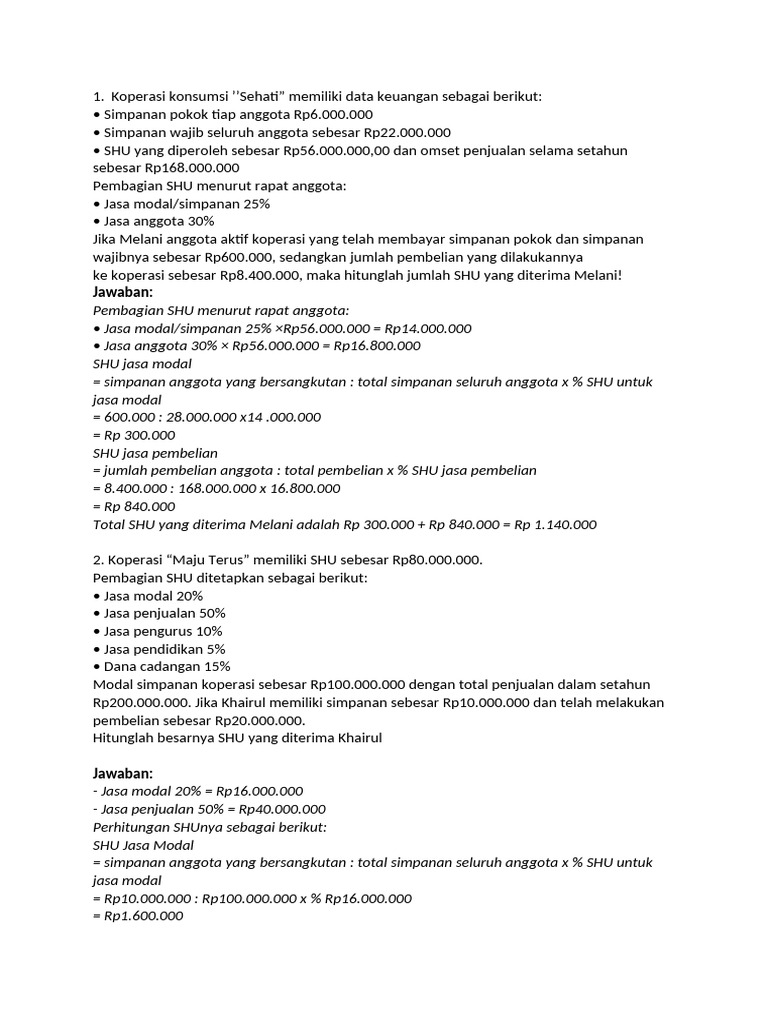 LKPD Soal Shu | PDF | Bisnis | Pengelolaan Keuangan & Uang