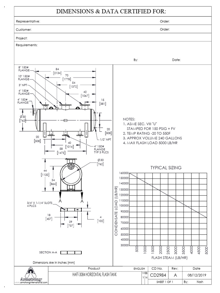 Haft-3084 Horizontal Flash Tank | PDF | Plumbing