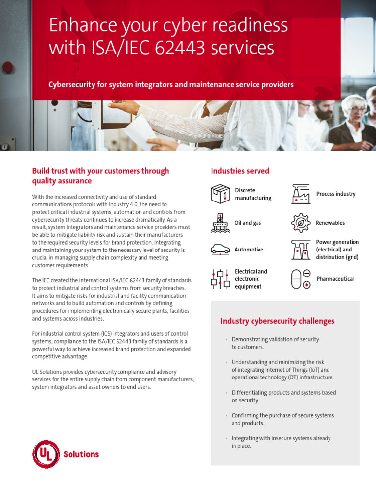 ISA IEC - 62443 System Integrators Infosheet | PDF