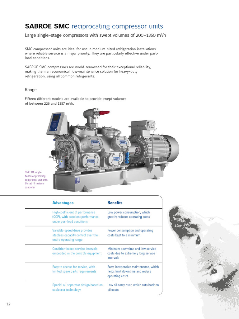 Bts Sabroe SMC Reciprocating Compressor en | PDF | Refrigeration | Gas ...