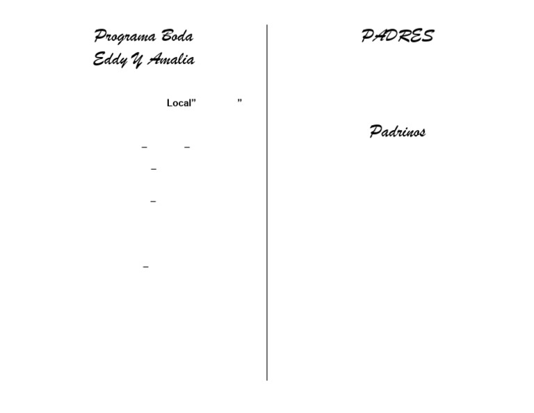 PROGRAMA BODA 2 | PDF