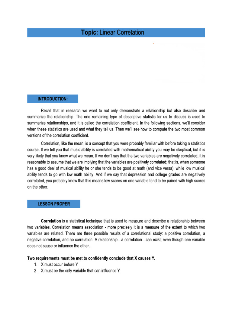 Linear Correlation | PDF