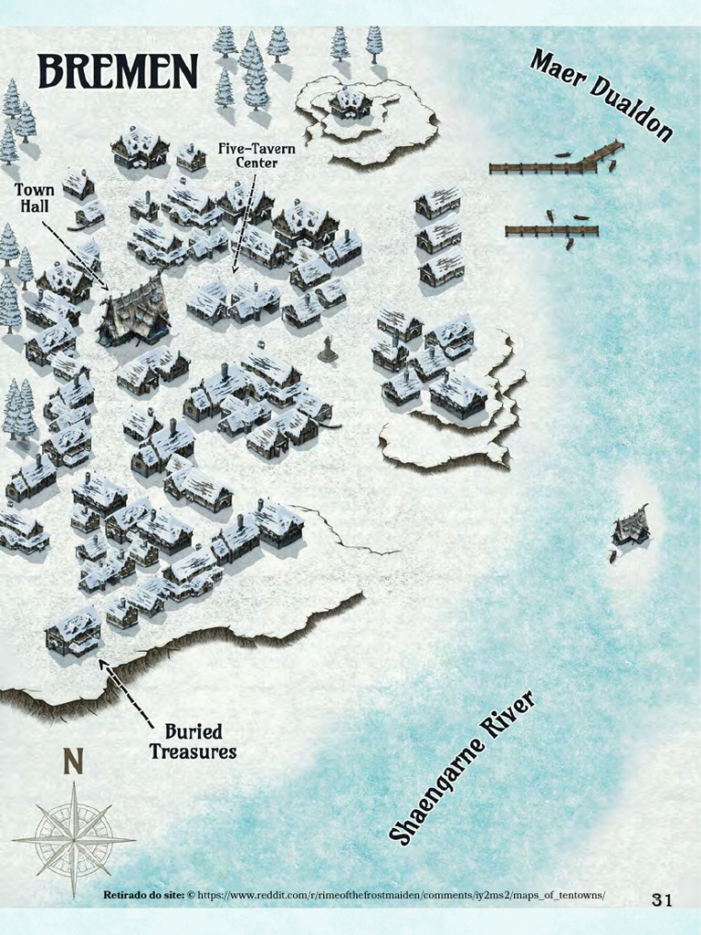 Maps of Ten-Towns in Rime of the Frostmaiden | PDF