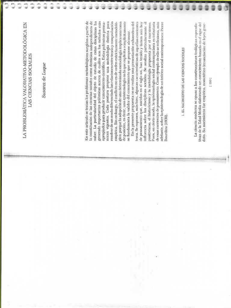 De Luque - La Problemática Valorativo Metodológica | PDF