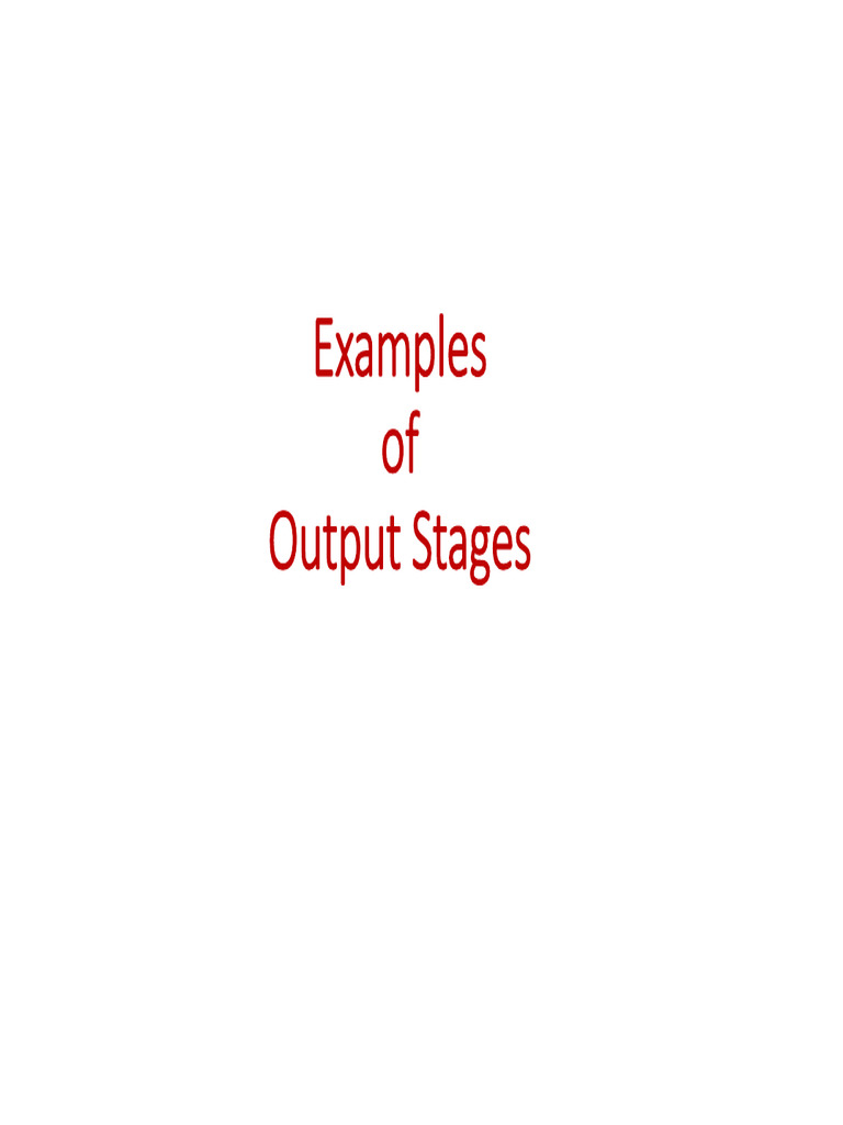Examples of Output Stages | PDF