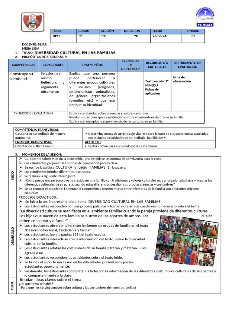 Sesion DPCC | PDF | Aprendizaje | Evaluación