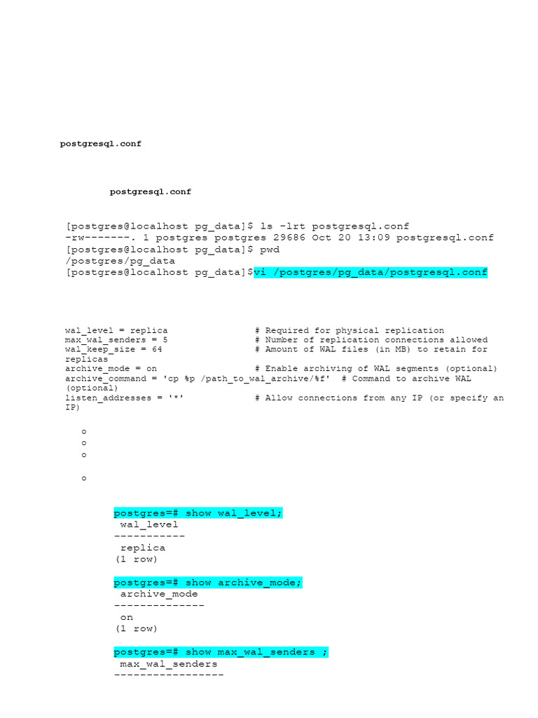 Setting Up Replication in PostgreSQL | PDF | Postgre Sql | Replication ... Setting Up Replication in PostgreSQL | PDF | Postgre Sql | Replication ...