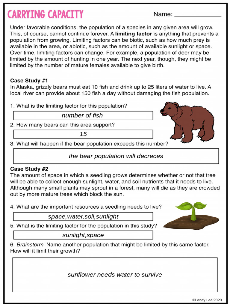 Carrying Capacity & Limiting Factors | PDF | Home & Garden | Science ...