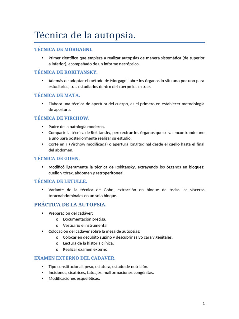 Técnica de La Autopsia. | PDF | Abdomen | Órgano (anatomía)