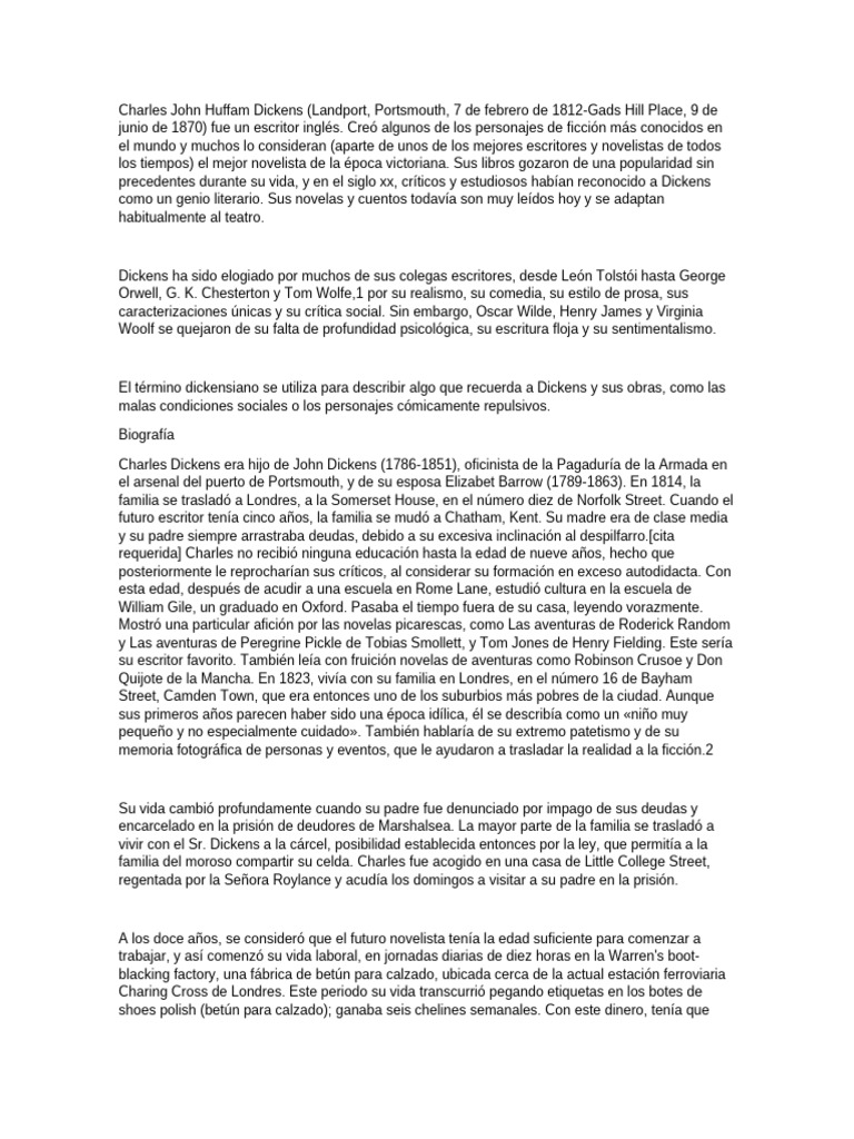 Charles John Huffam Dickens | PDF | Charles Dickens