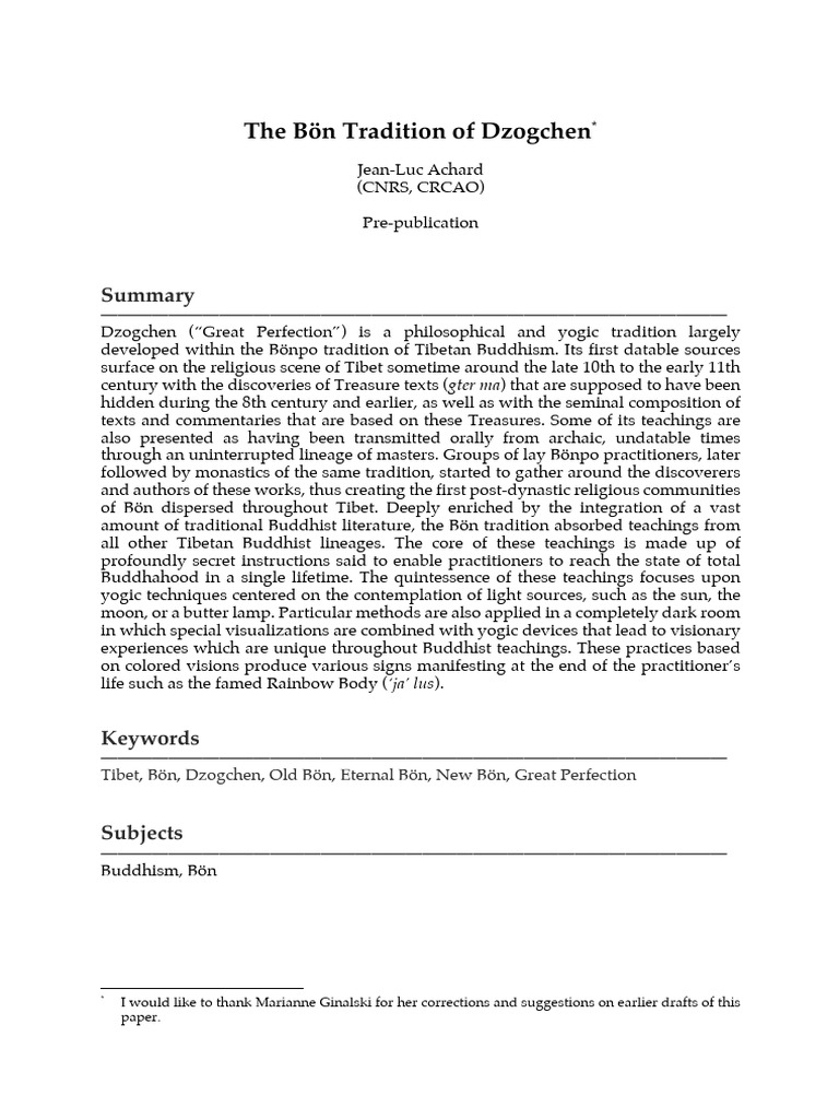 The_Bon_Tradition_of_Dzogchen | PDF | Dzogchen | Nyingma