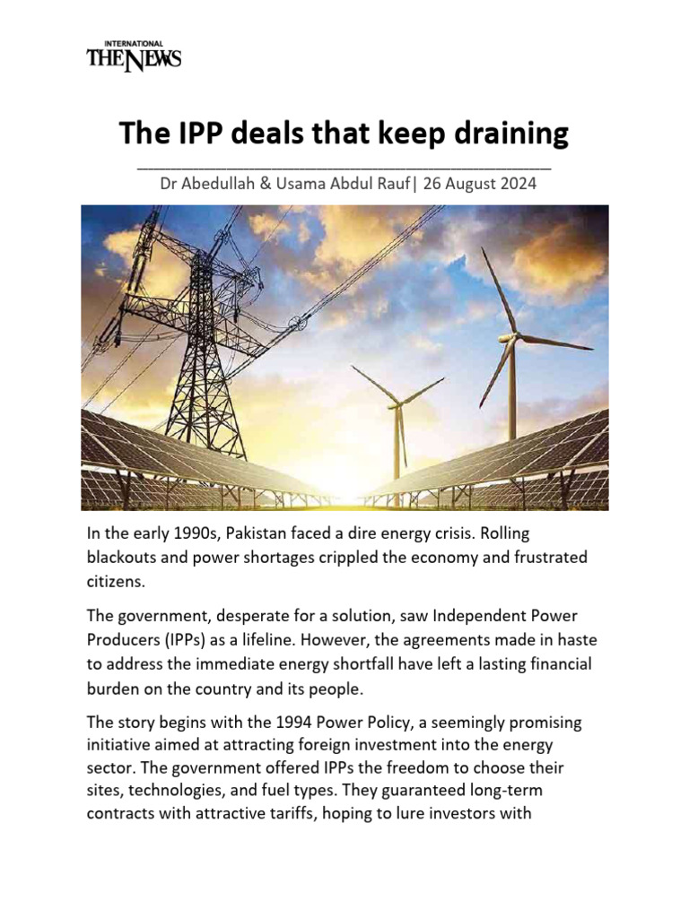 Pip The Ipp Deals That Keep Draining | PDF | Energy Crisis | Economies