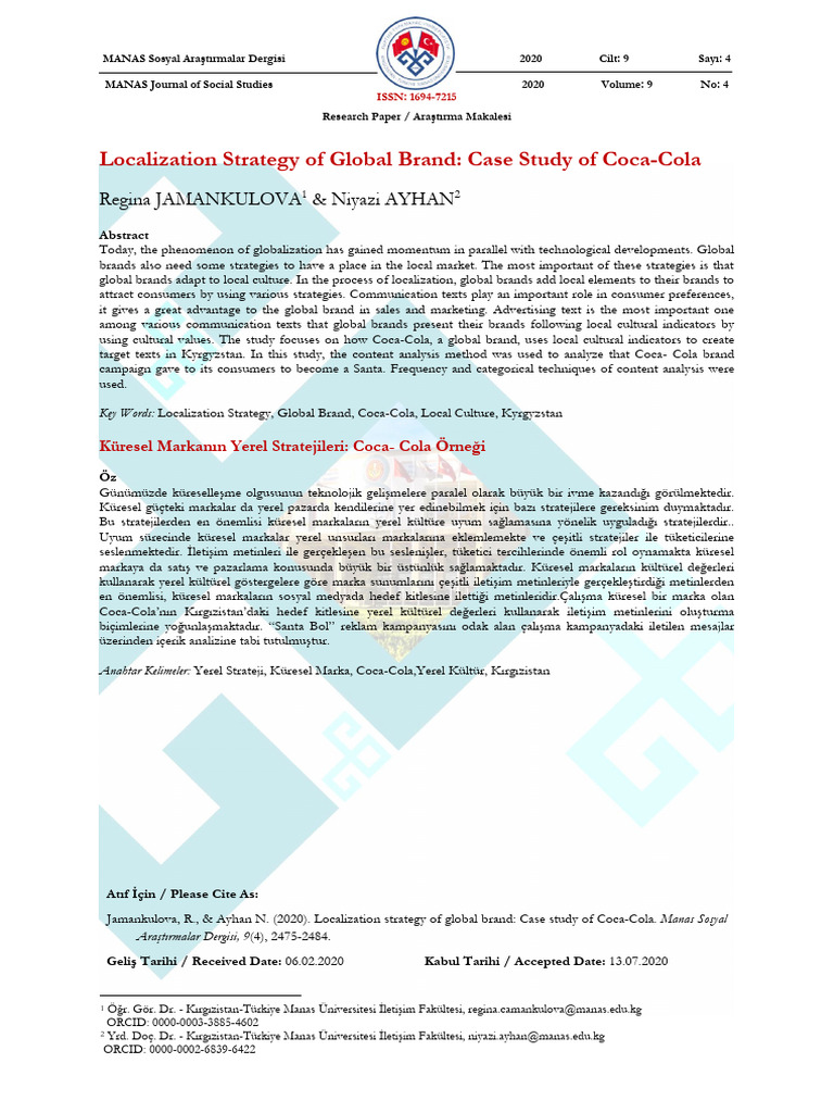 Localization Strategy of Global Brand - Case Study of Coca-Cola | PDF ...