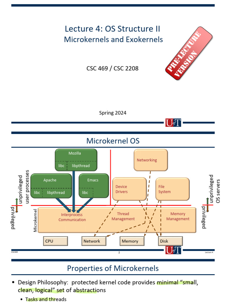 L4 OS Structure II Microkernels and Exokernels | PDF | Kernel (Operating System) | Operating System