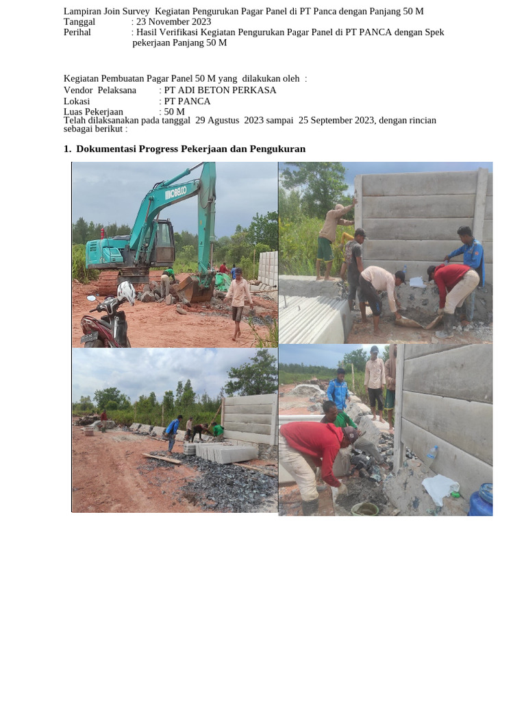 Lampiran BAP PT Panca Projek Pagar Panel Ke 3 | PDF