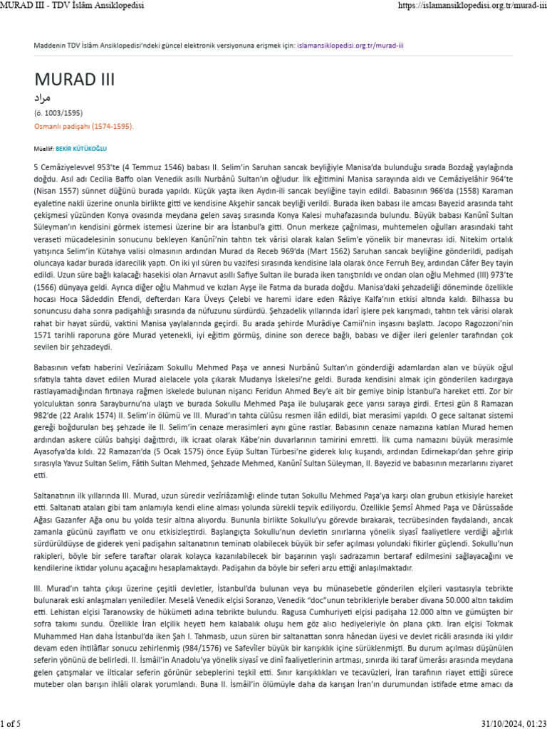 Murad Iii | PDF