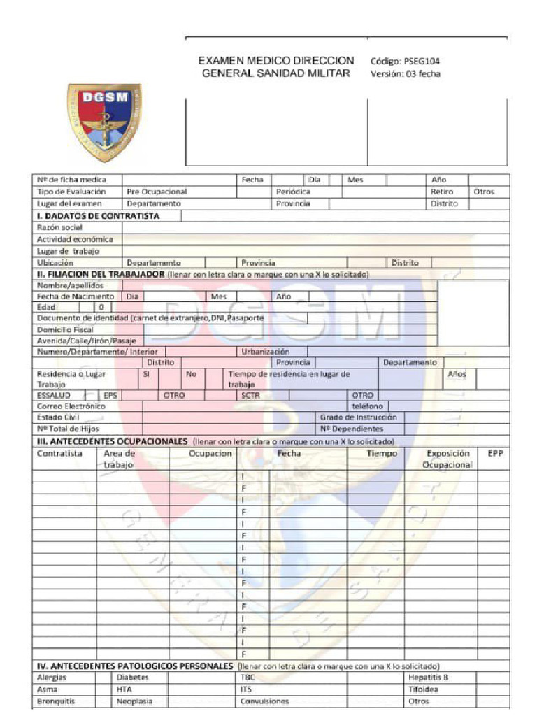 Formularios Médicos | PDF