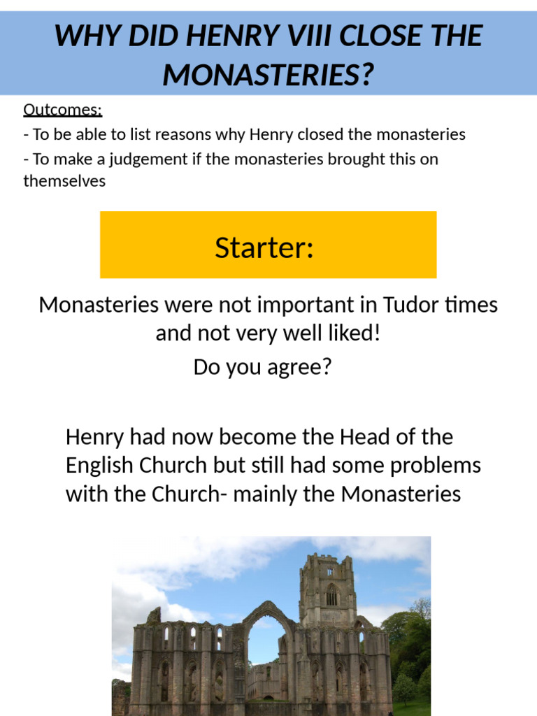 Why Did Henry Close The Monasteries Cover DNL | PDF | Monasticism