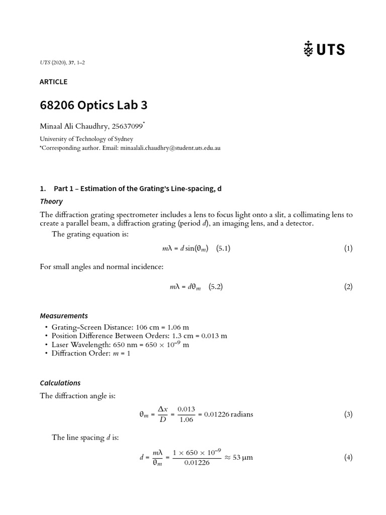 Lab4 Optics | PDF | Teaching Methods & Materials
