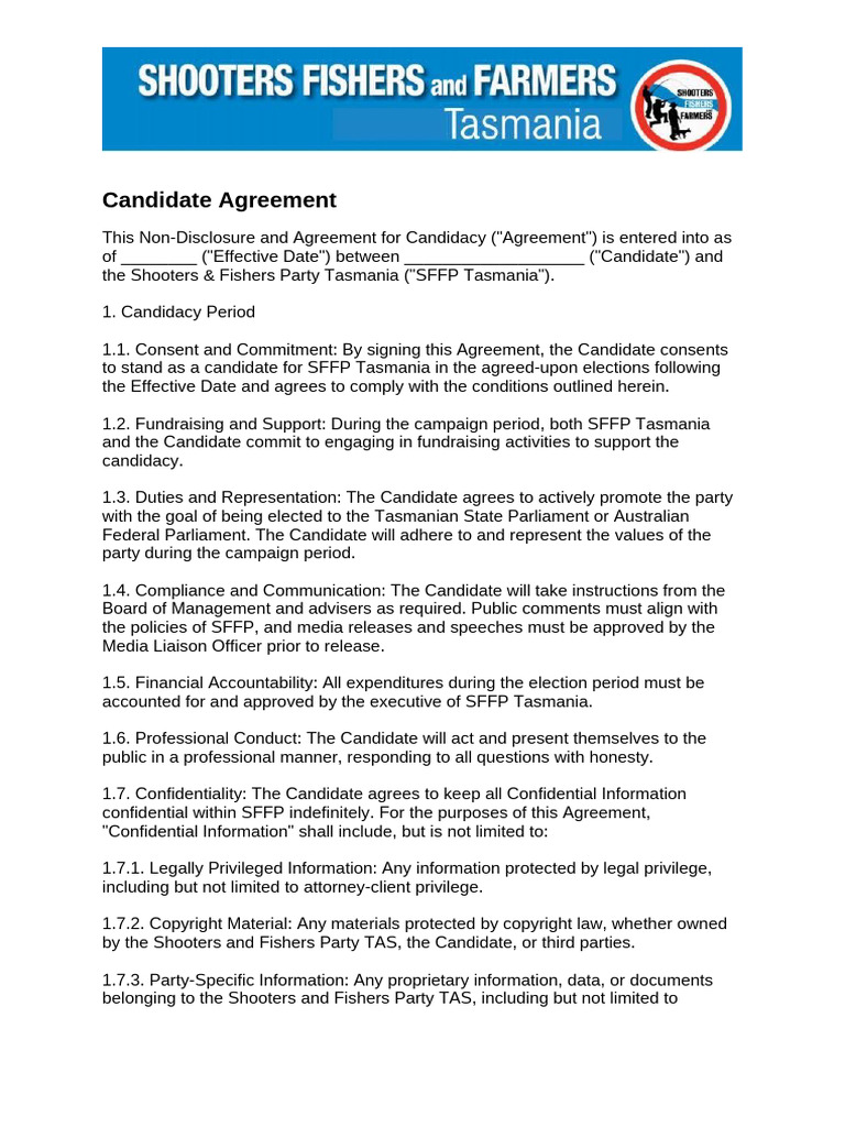 Amended Candidiate Agreement State Election | PDF | Confidentiality ...
