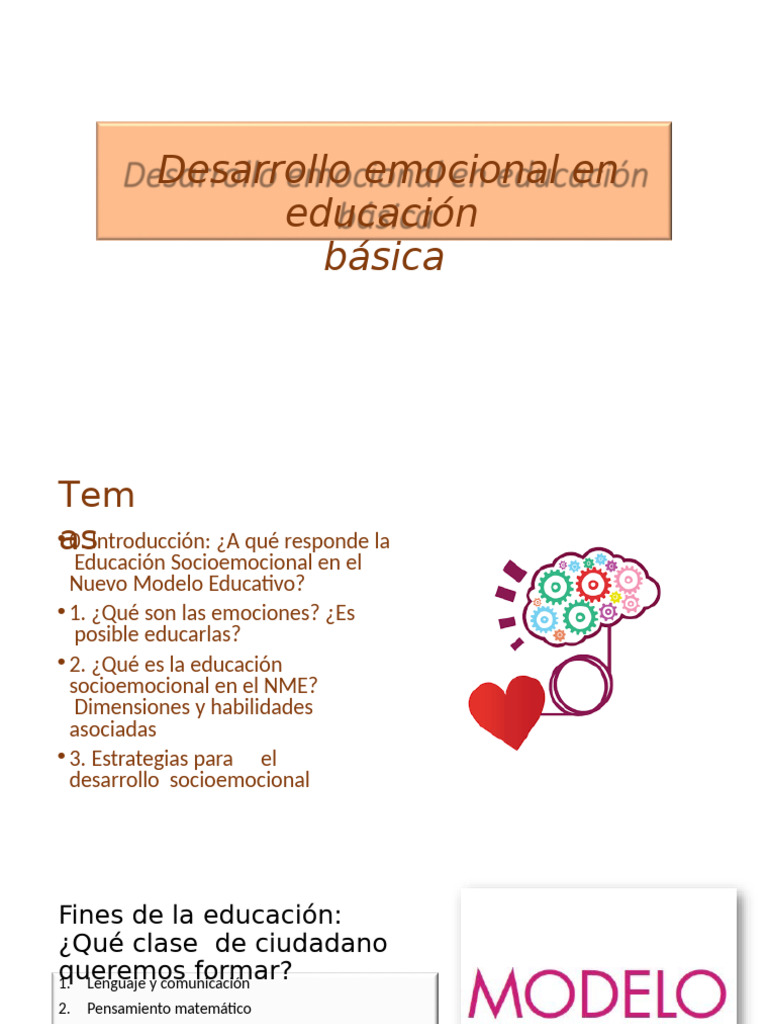 Desarrollo Emocional En La Educación Básica Pdf Las Emociones