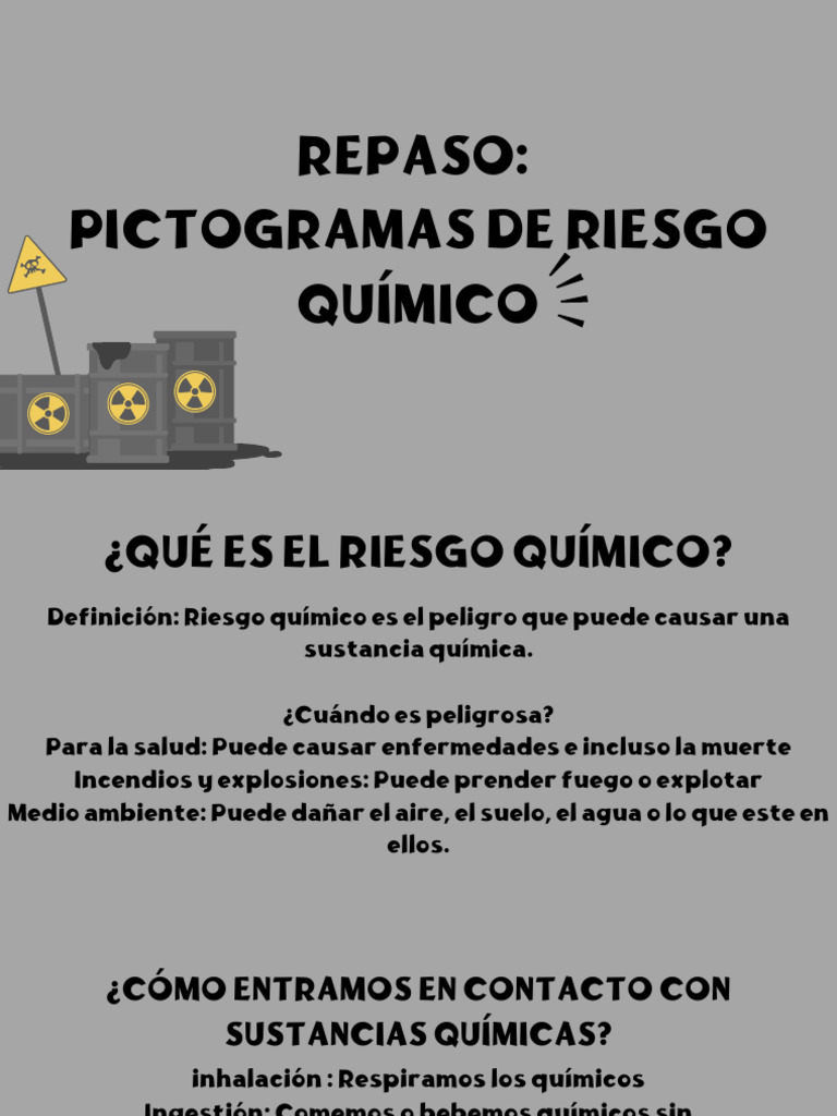 REPASO PICTOGRAMAS DE RIESGO QUÍMICO | PDF