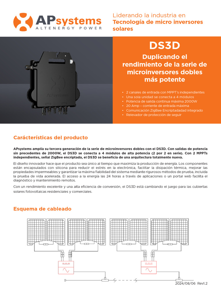 APsystems Microinverter DS3D For LATAM Datasheet - Rev1.2 - 2024-08-06 SP | PDF | Fotovoltaica ...