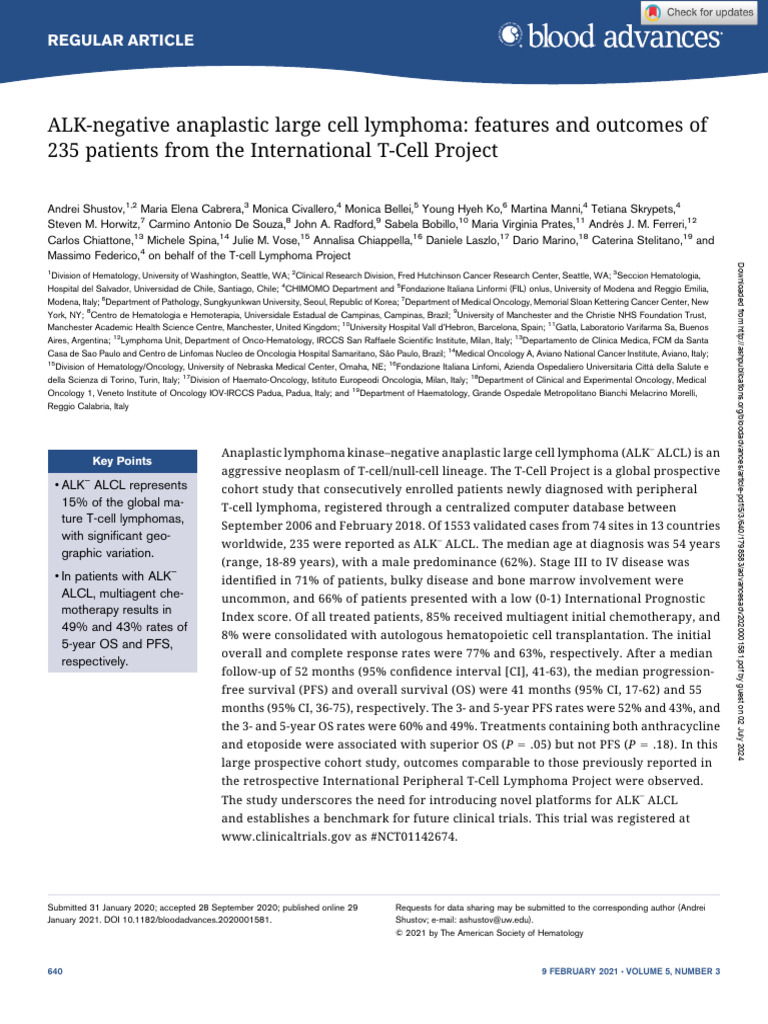 Advancesadv2020001581 240702 103129 | PDF | Lymphoma | Clinical Medicine
