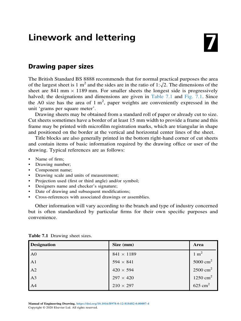 7 - Linework and Lettering - 2020 - Manual of Engineering Drawing | PDF