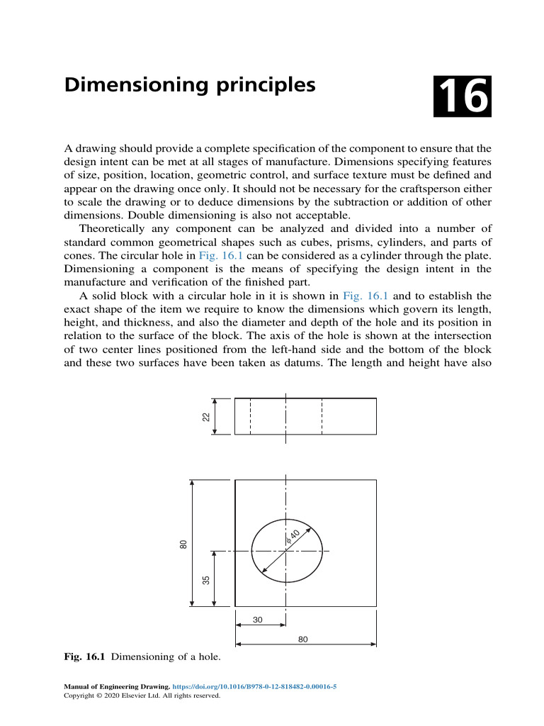 16 Dimensioning Principles 2020 Manual of Engineering Drawing | PDF ...