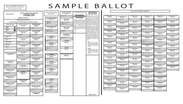 Mobile AL Sample Ballot Overview | PDF | Politics Of The United States ...