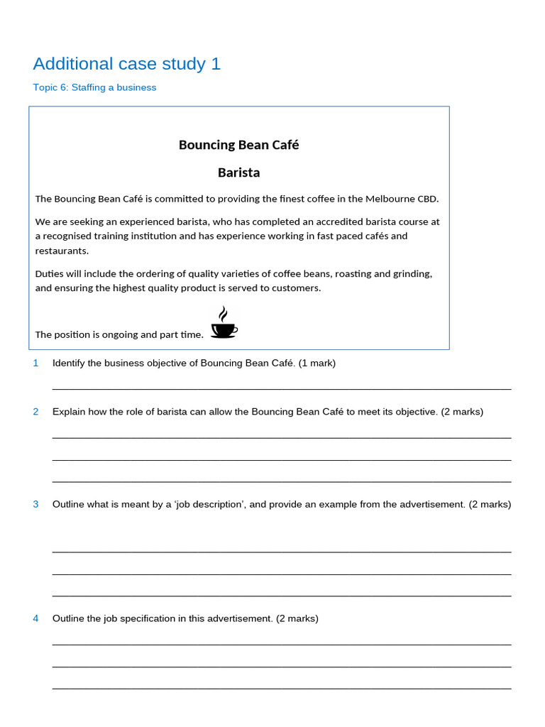 Case study 1 | PDF | Coffeehouse | Coffee