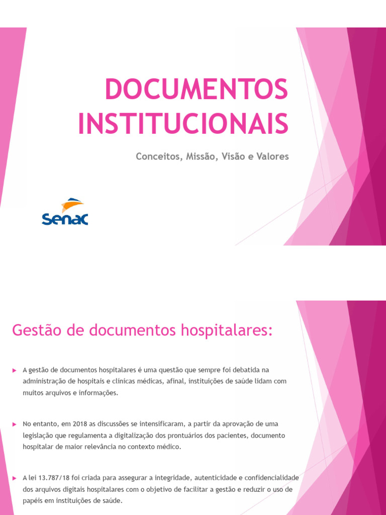 PDF Aula 4 Documentos Institucionais e Comissões Hospitalares | PDF | Enfermagem | Histórico médico