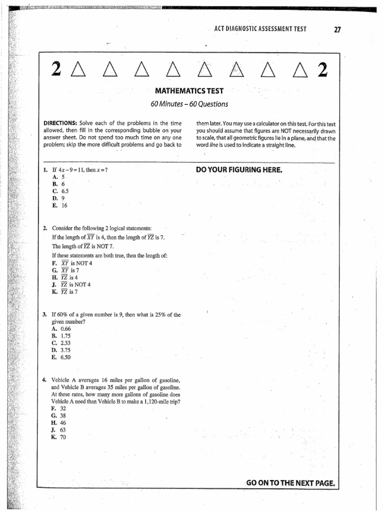 2020ACTdiagnostictest | PDF