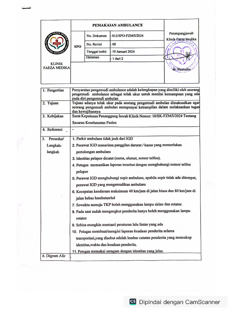 3.11.4 Sop Pemakaian Ambulance | PDF
