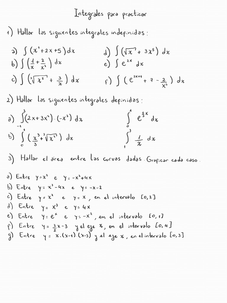 Integrales para Practicar 240819 164955 | PDF