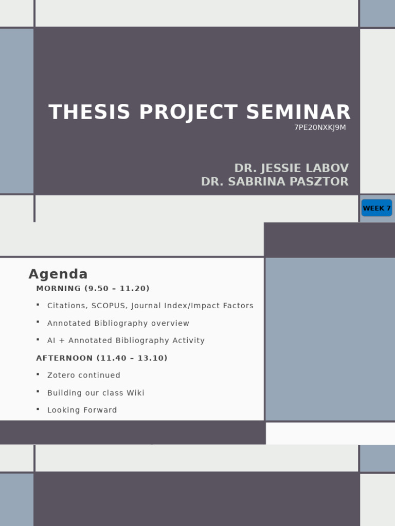 Project Seminar Class Week 7 Oct 21-v2 | PDF | Citation | Apa Style