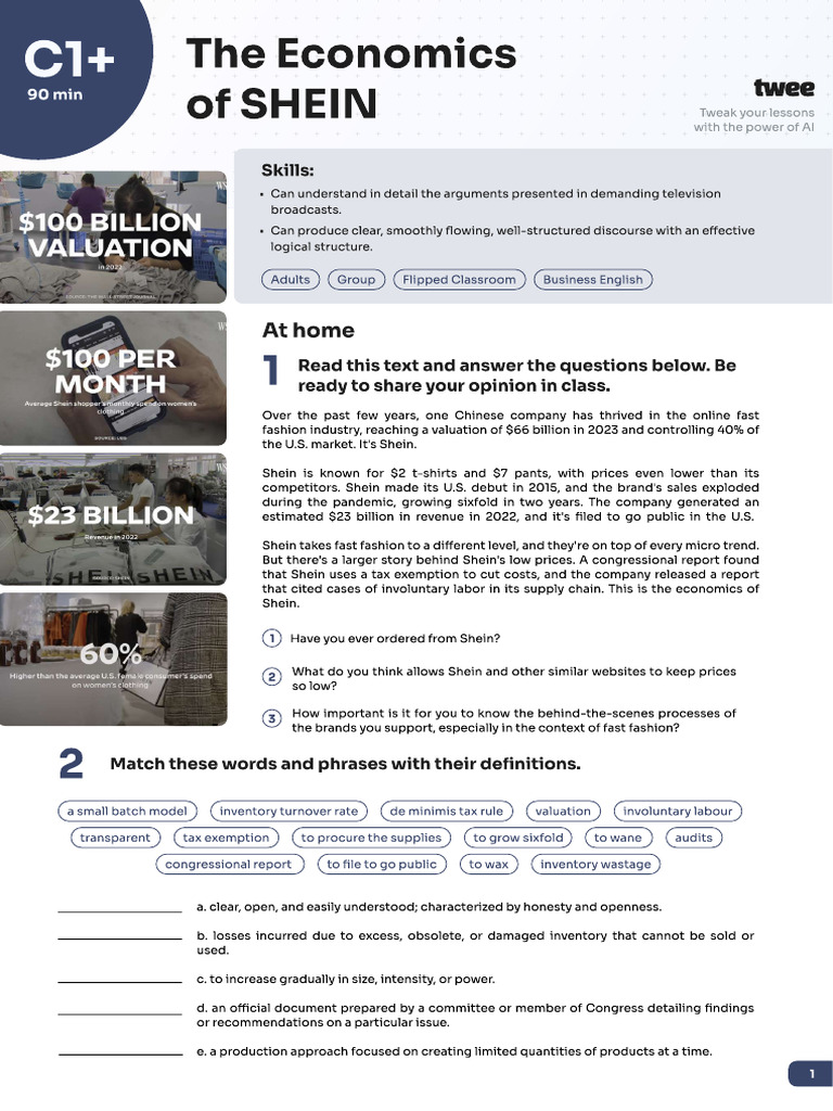 Economics of Shein c1 | PDF | Taxes | Inventory