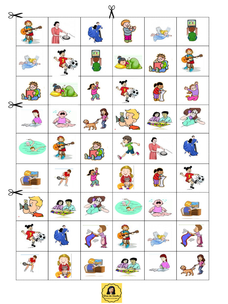 24 CARTELAS BINGO - Present Continuous | PDF