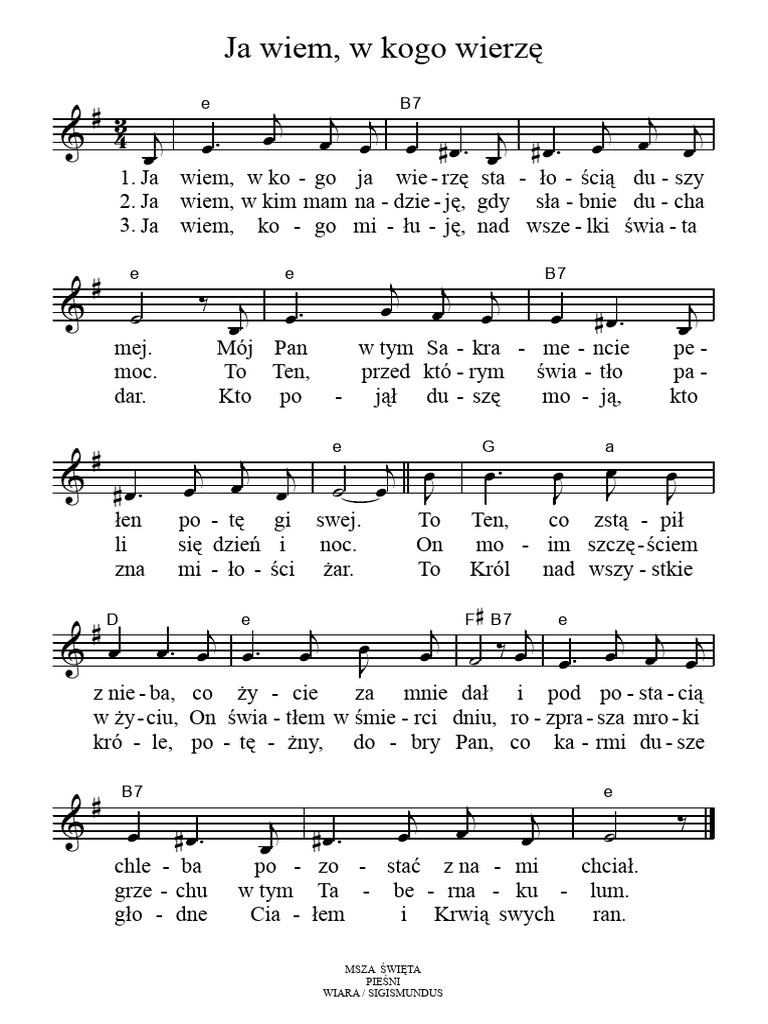 Ja Wiem W Kogo Wierze | PDF