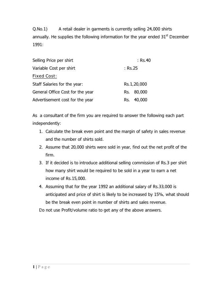 Bep Analysis | PDF | Economics | Business