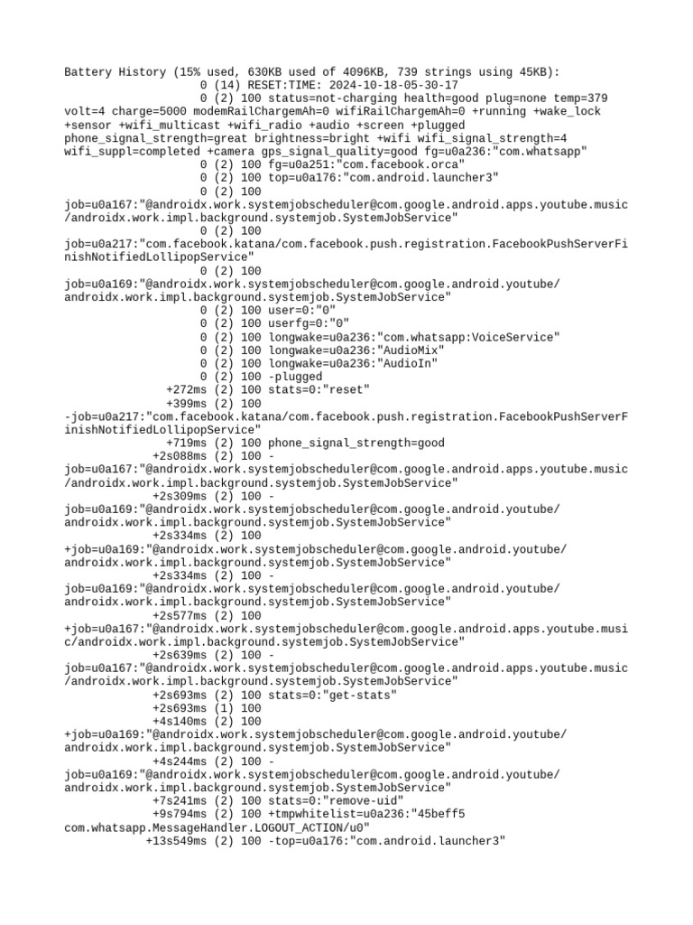 Standby Dump Batterystats 2024 1019 005611 | PDF