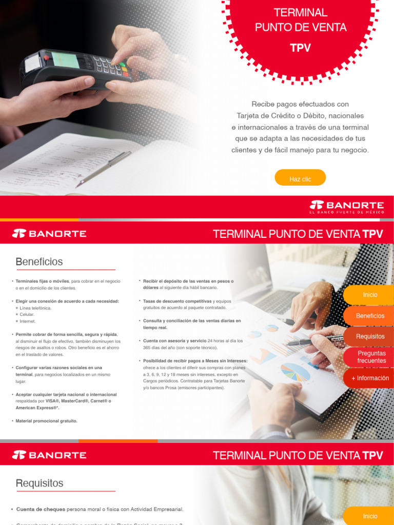 Banorte-PyME-Ficha-Terminal-Punto-de-Venta-TPV | PDF | Pagos | Business