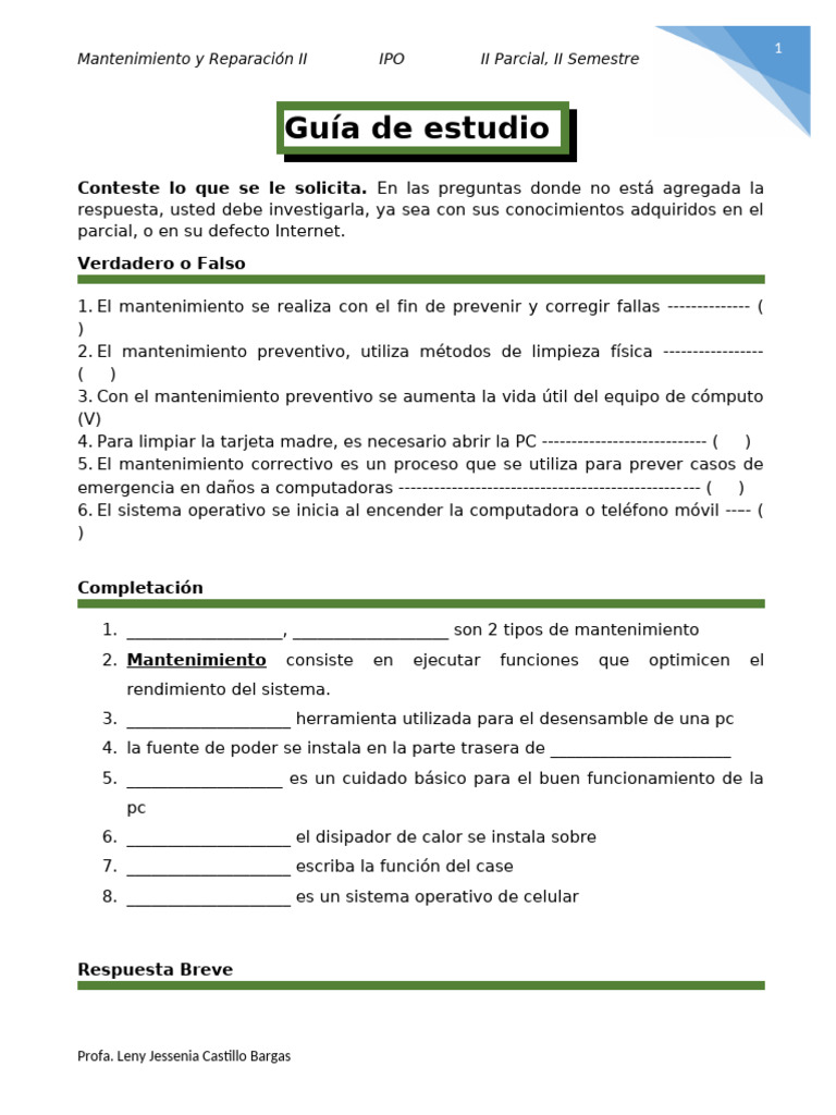 Guia No. 2 - II Parcial | PDF