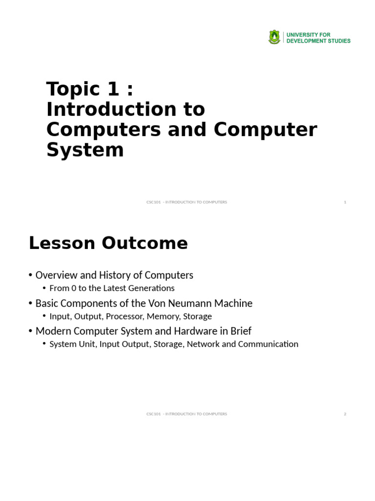 CSC101 Introduction To Computers | PDF | Central Processing Unit ... CSC101 Introduction To Computers | PDF | Central Processing Unit ...