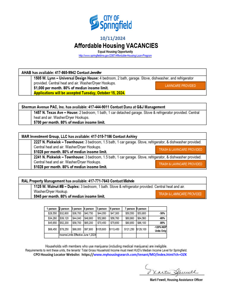 Affordable Housing Vacancies PDF | PDF | Living Arrangements | Home