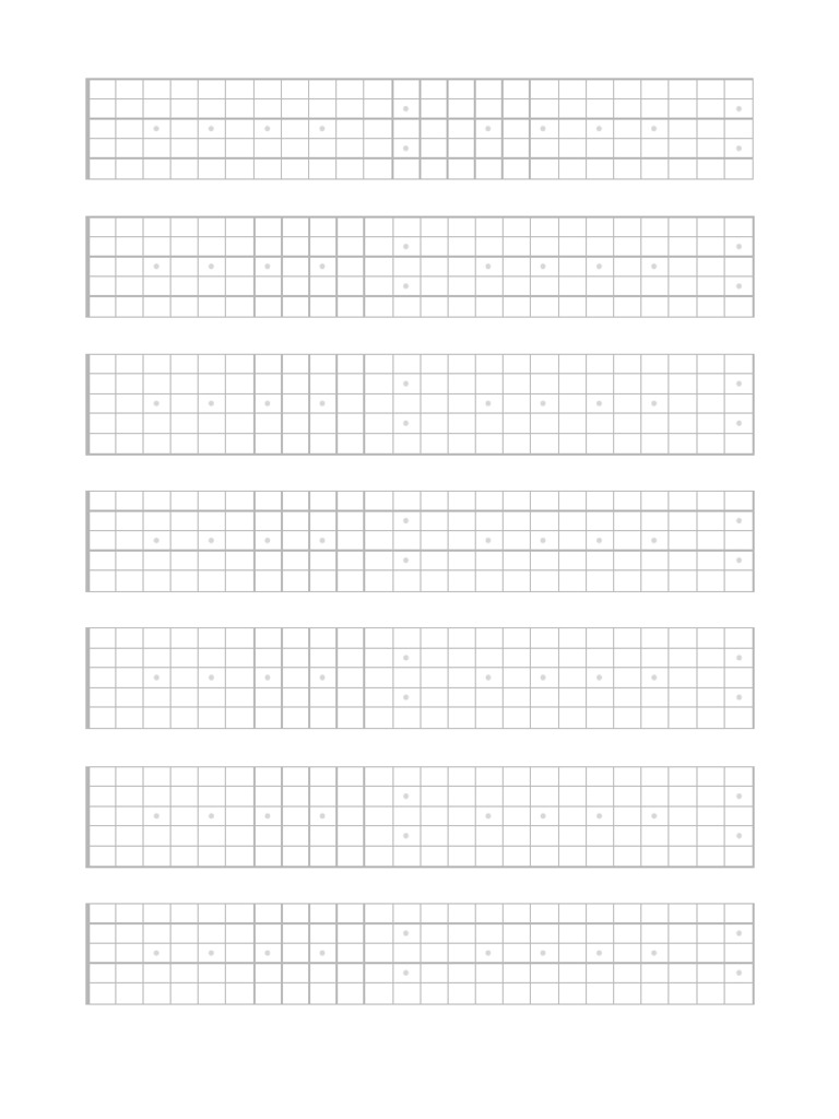 24 FRET Blank Fretboard Charts Guitar 24 | PDF